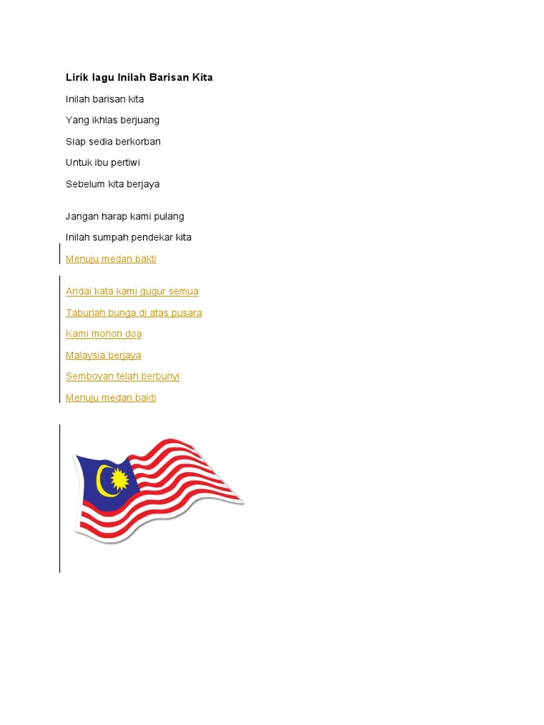 Lirik Lagu Inilah Barisan Kita | PDF