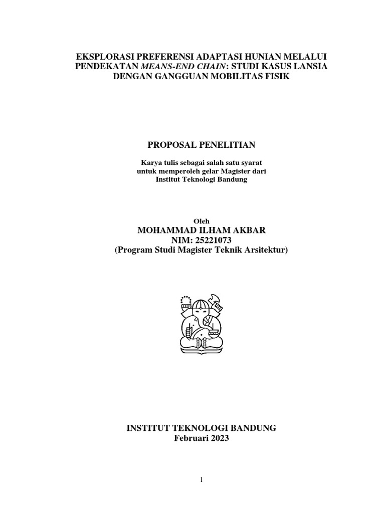 AR6099 - 25221073 - Mohammad Ilham Akbar - Draft Proposal Tesis | PDF