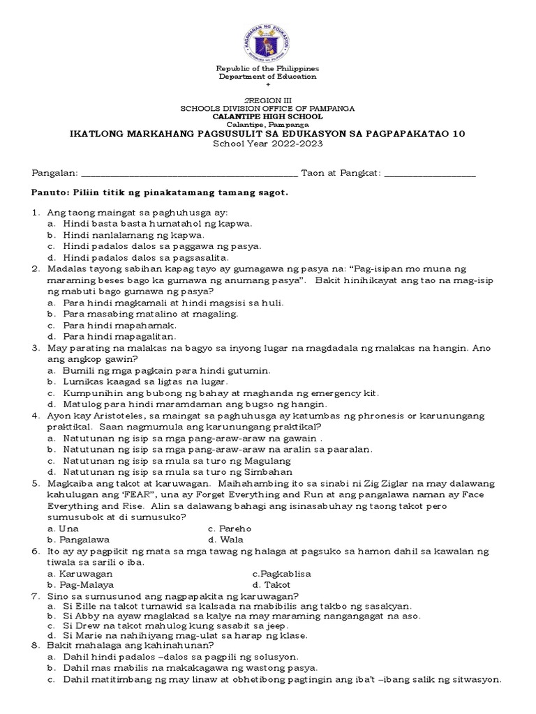 EsP 10 3rd Quarter | PDF