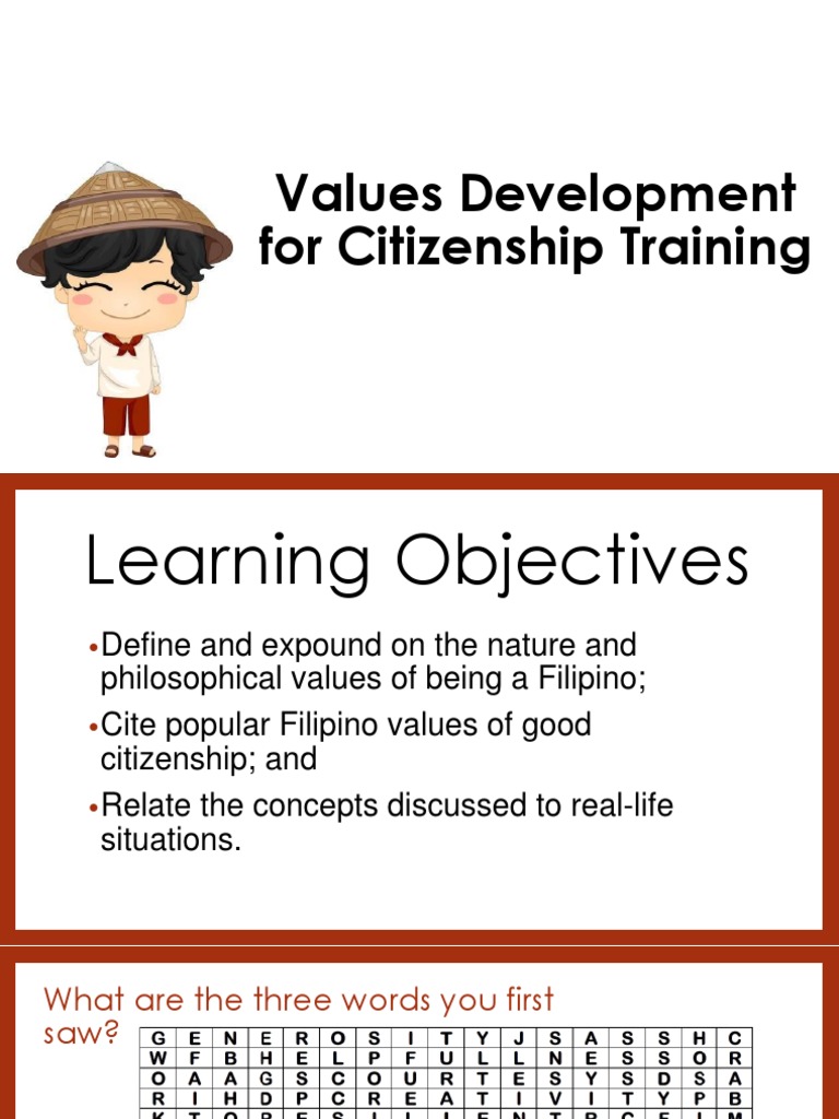 Topic 3 - Values Development For Citizenship Training | PDF