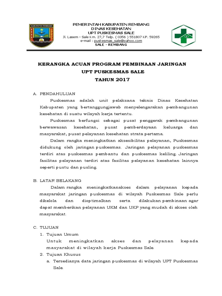 Perencanaan Program Pembinaan Jejaring (KAK) | PDF