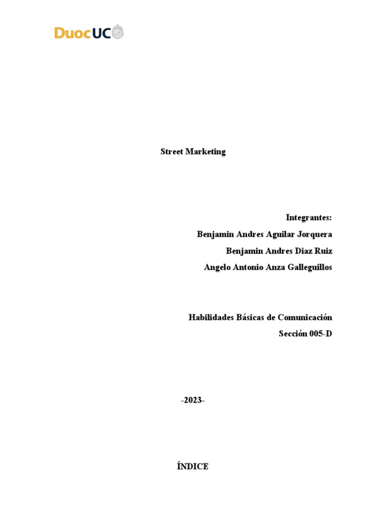 Informe Strret Marketing | PDF | Marketing | Publicidad