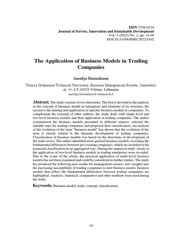 Business Models in Trading Companies | PDF | Business Model | Goods