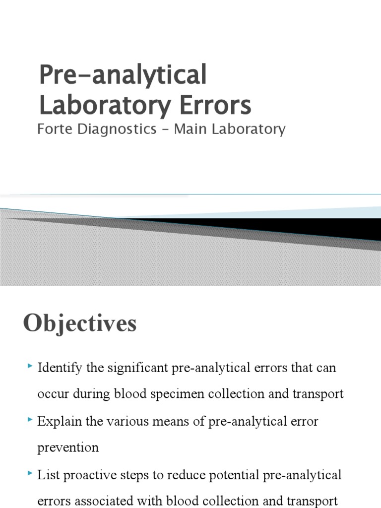 Pre Analytical Errors | PDF | Vein | Patient