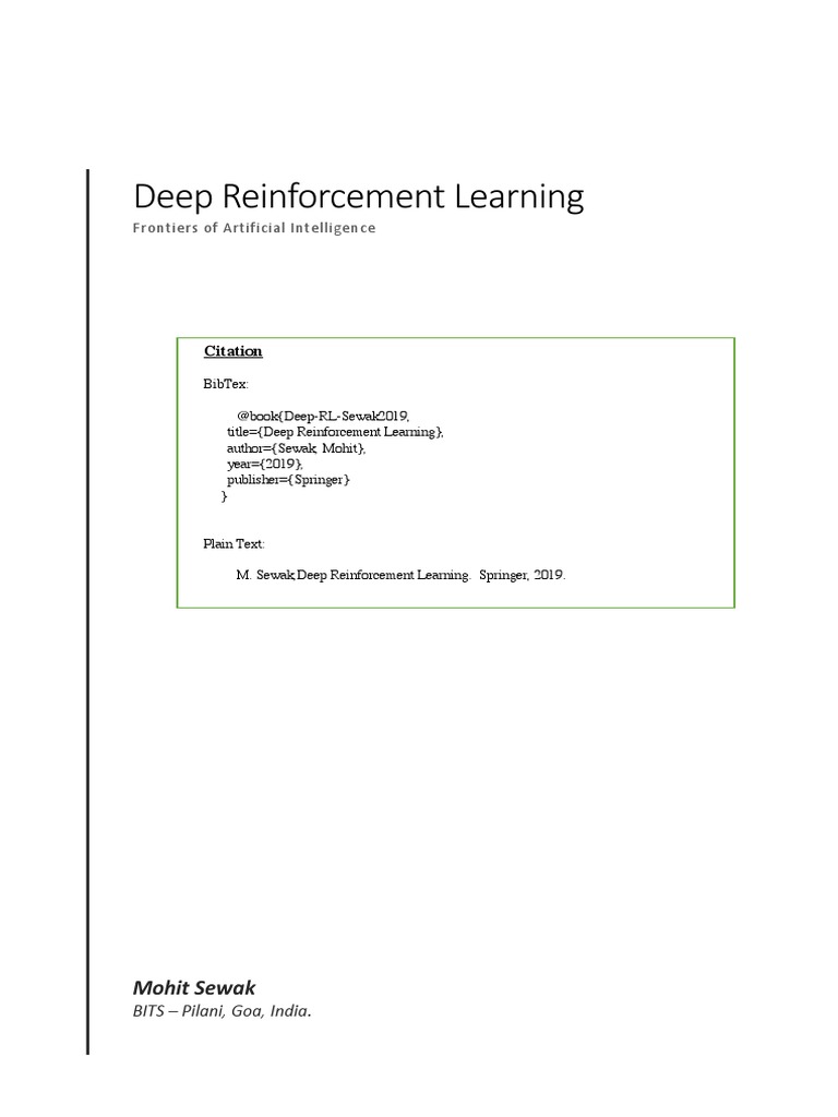Deep Reinforcement Learning Mohit Sewak | PDF | Deep Learning | Systems ...