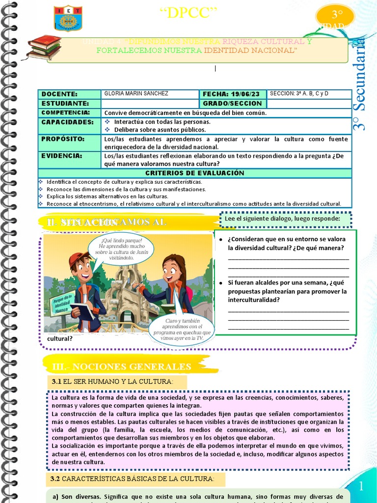 3° DPCC - Actv.01-Unid.4 2023 Vamos | PDF | Religión y espiritualidad