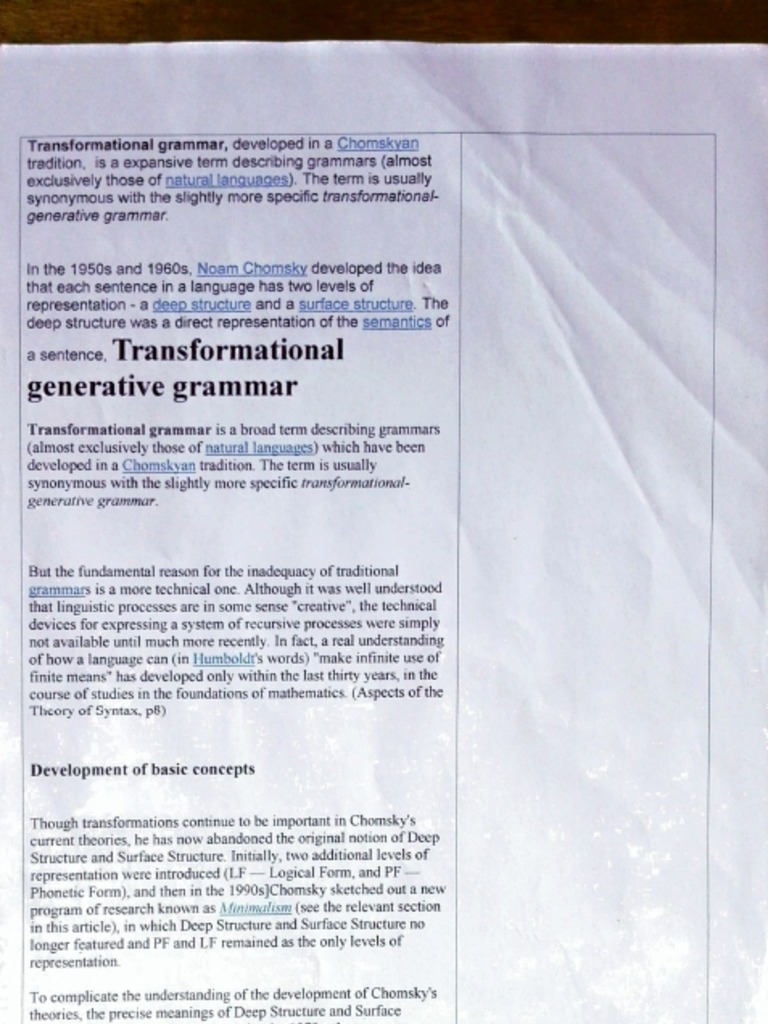 Transformational Grammar | PDF