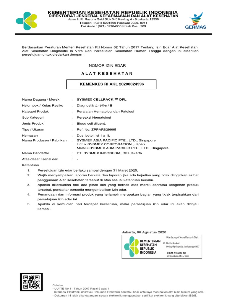 Sysmex, Akl 20208024396, Sysmex Cellpack DFL (Sap), Exp 31032025 | PDF