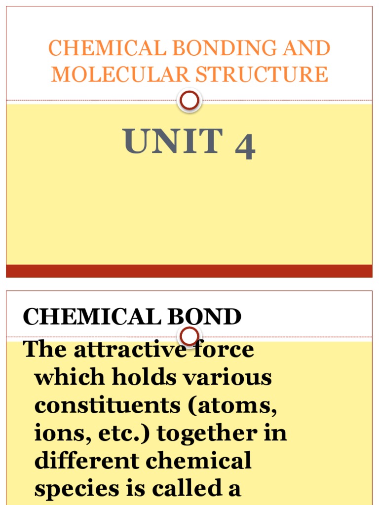 Unit 4 Chemical Bonding Part 1 | PDF | Chemical Bond | Ionic Bonding