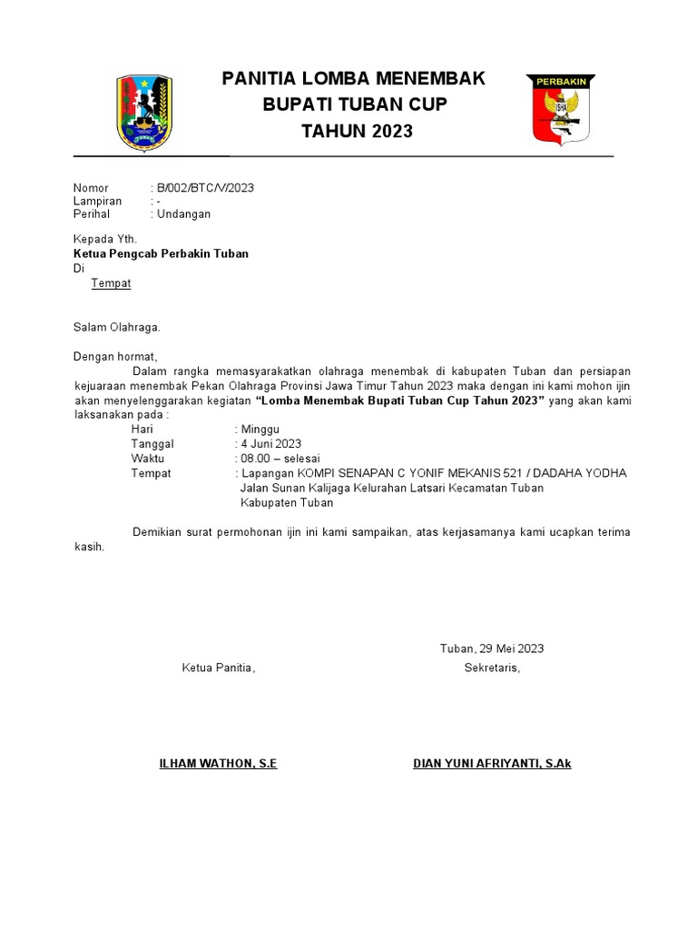 Surat Undangan Lomba Menembak | PDF