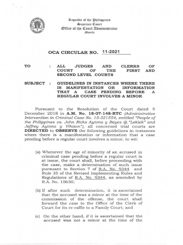 Circular Re. Minor | PDF
