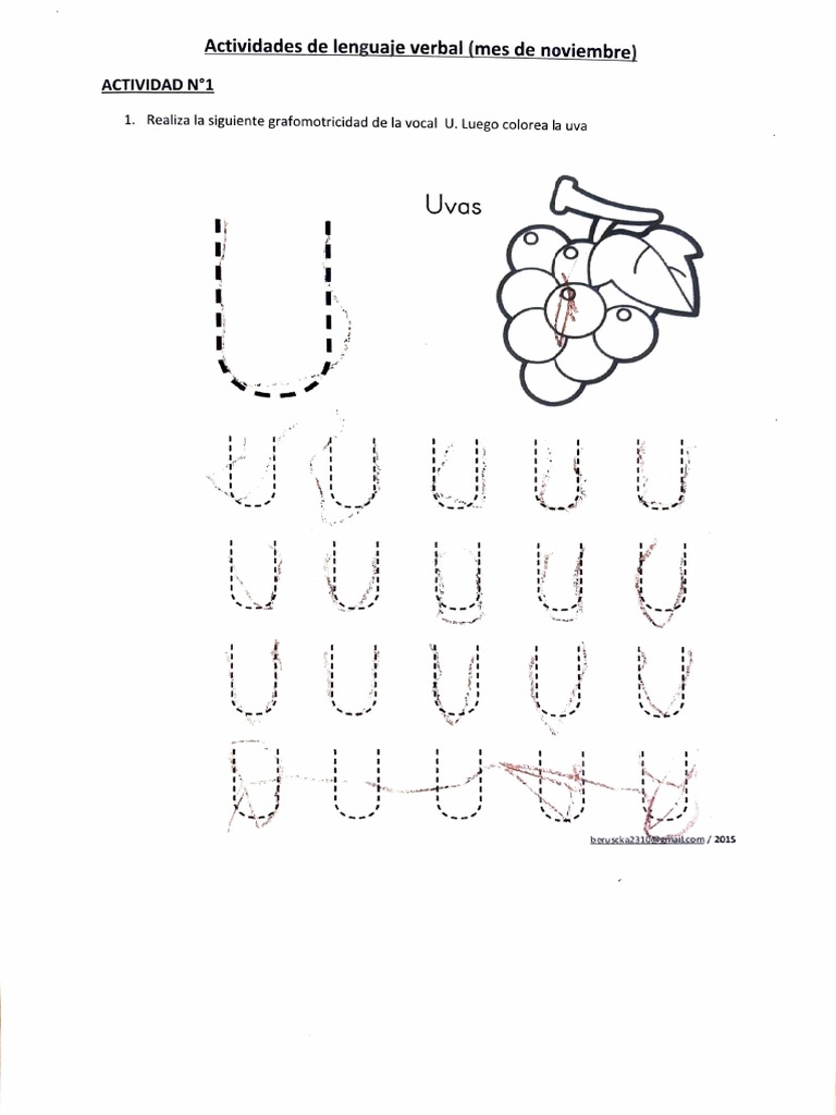 Actividades de la Vocal U para Preescolar | PDF | Artes del Lenguaje y ...