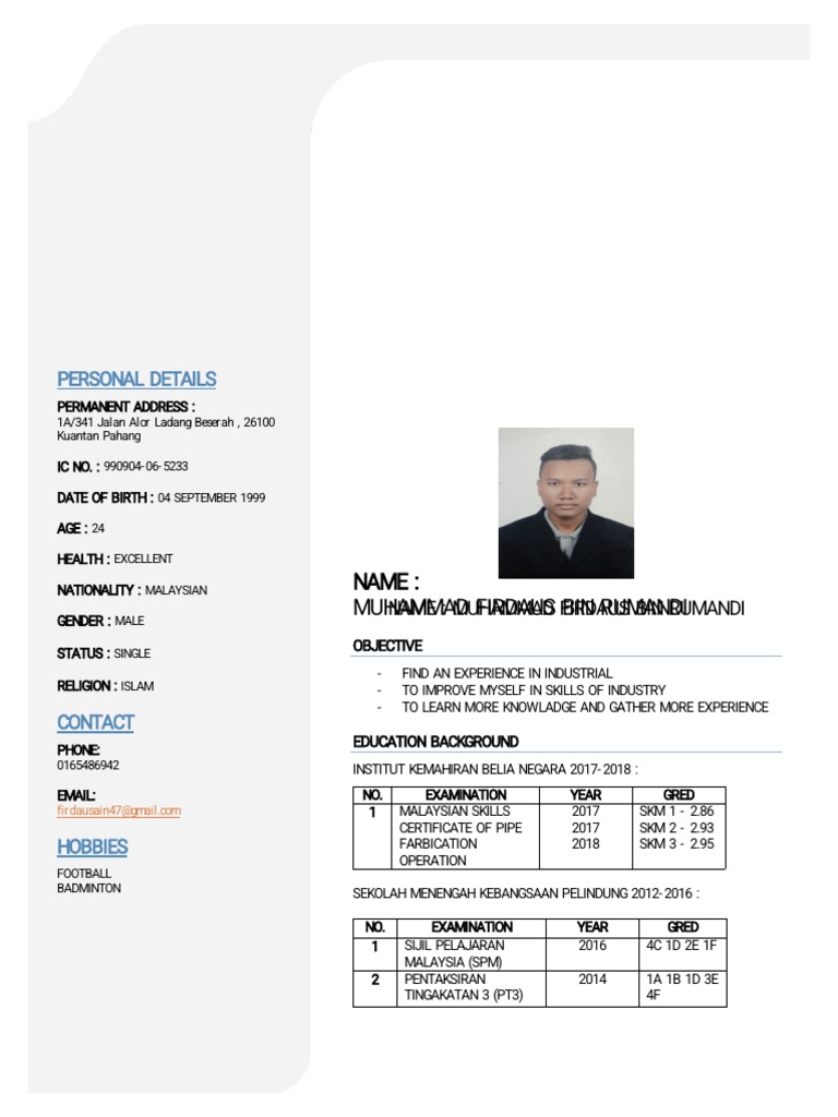 Resume Firdaus | PDF