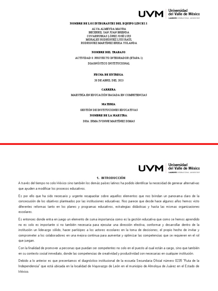 Act8 - Proyecto Etapa 1 | PDF | Educación Secundaria | Enseñando