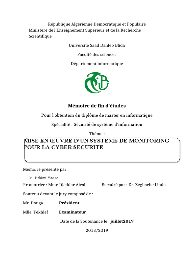 Hakimi Yacine (Cyber Securite) | PDF | Denial Of Service Attack | Security