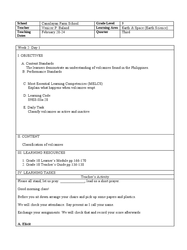Grade 9 Science LP Week 2 | PDF