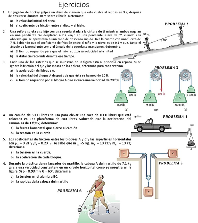 009 Ejercicios de Problemas de Dinámica | PDF