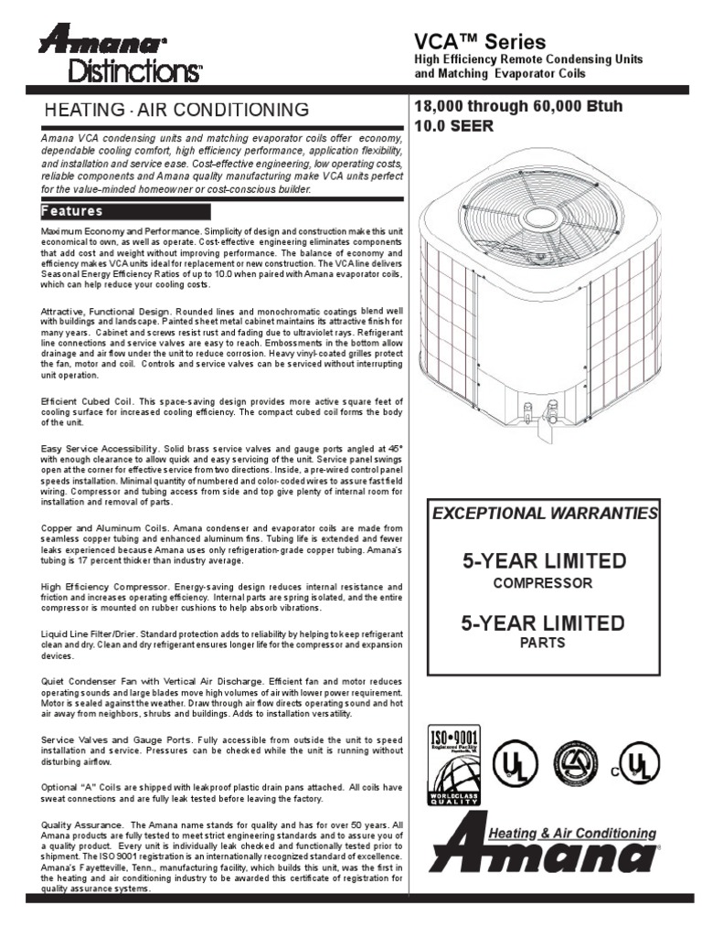 VCA™ Series 5-YEAR LIMITED 5-YEAR LIMITED | PDF | Pipe (Fluid ...