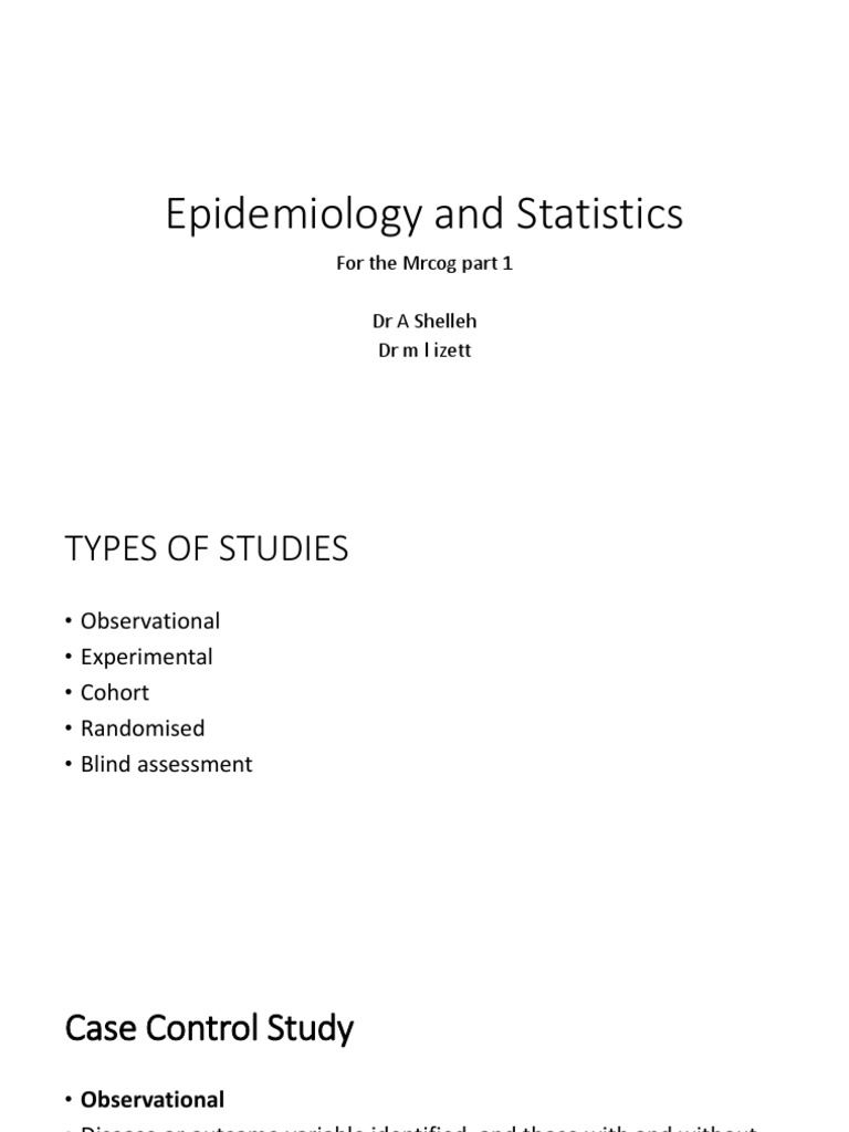 Epi & Statistics | PDF | Standard Deviation | Sensitivity And Specificity