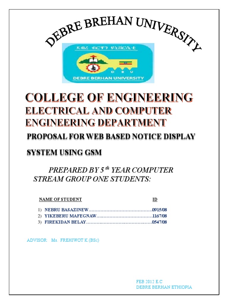 Web based notice display proposal. | PDF | Mobile Phones | Gsm