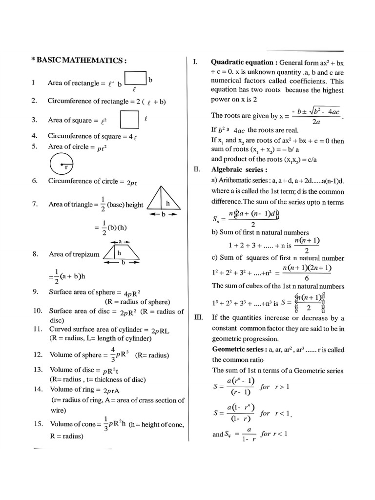 Basic Mathematics | PDF