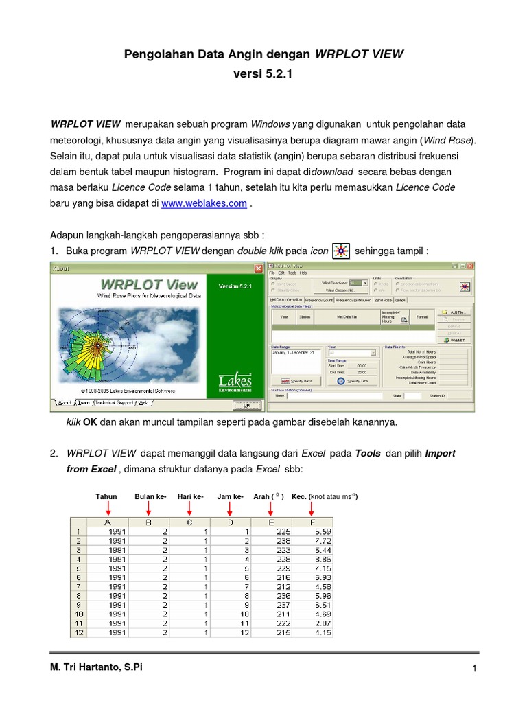Panduan Penggunaan WRPLOT VIEW | PDF