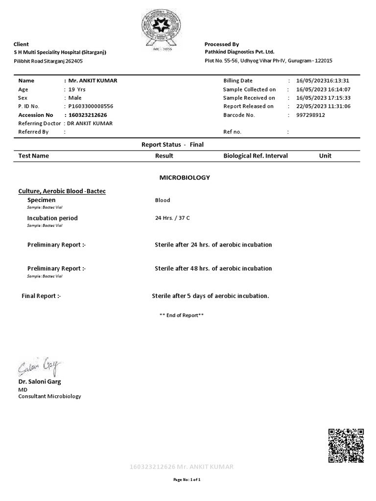 ANKIT BLOOD CS | PDF