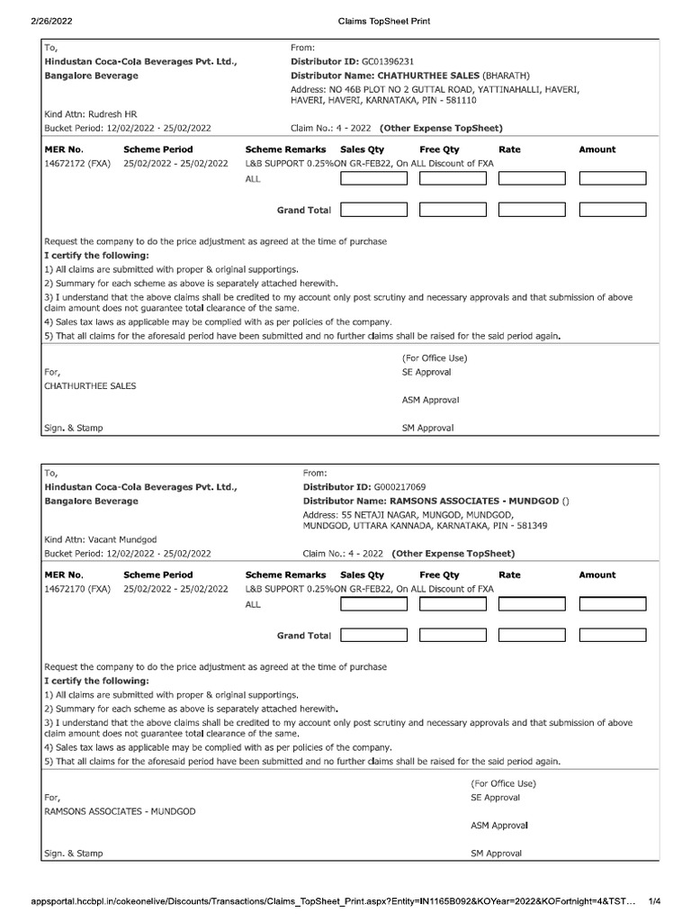 Top Sheet Other Expense BKT 4 2022 Abdul Sattar | PDF