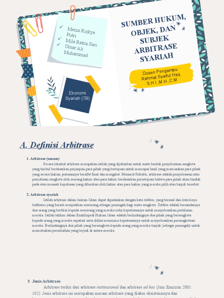 Sumber Hukum, Objek Dan Subjek Basyarnas | PDF | Hukum