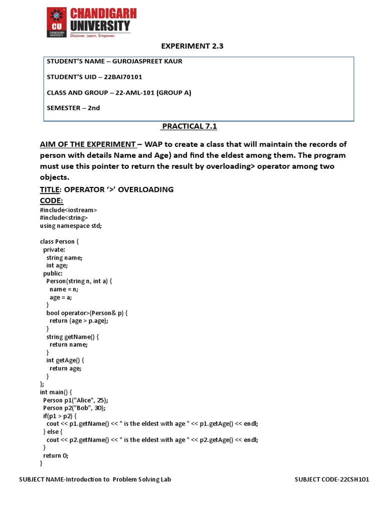 C++ Worksheet - 2.3 | PDF