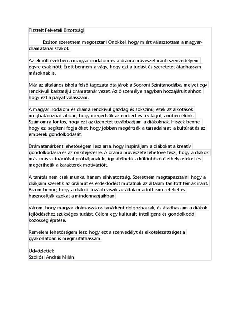 Motivációs Levél | PDF