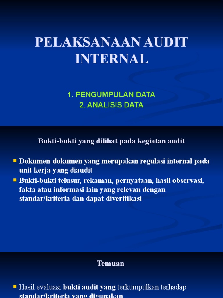 Teknik Audit Pengumpulan Data (Pelaksanaan Audit Internal) Ok | PDF