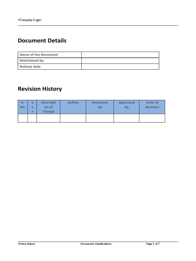 Information Security Policy Template | PDF | Information Security ...
