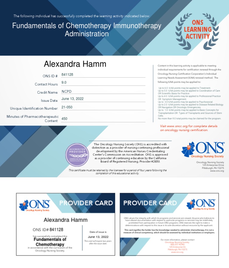 chemotherapy ons | PDF