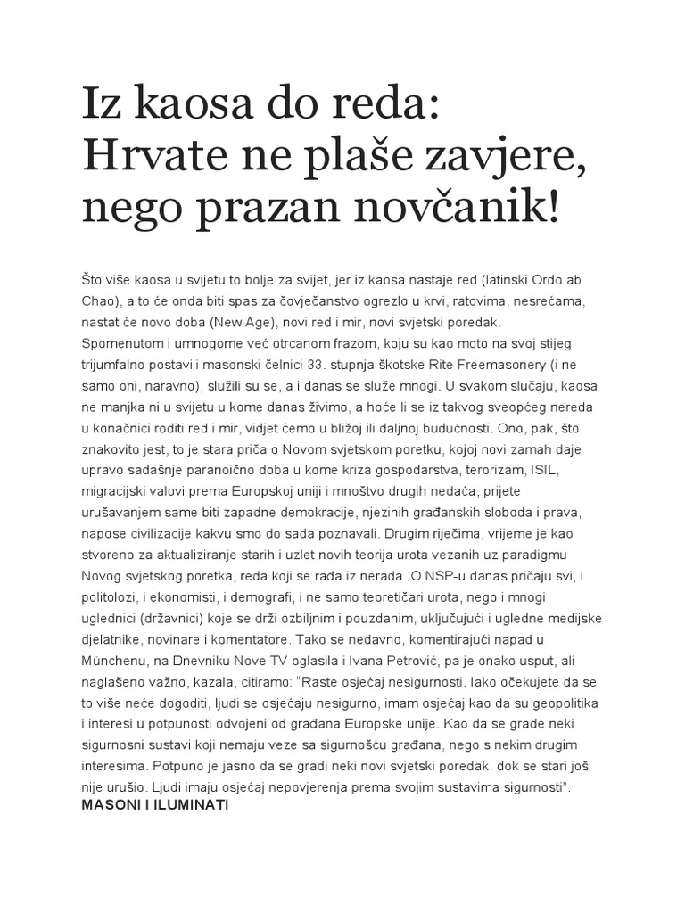 Iz Kaosa Do Reda | PDF