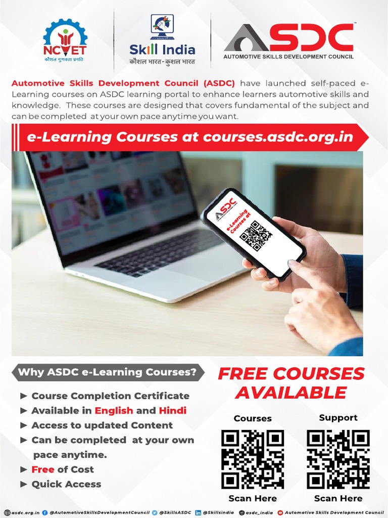 ASDC Courses E Learning Hub Leaflet | PDF