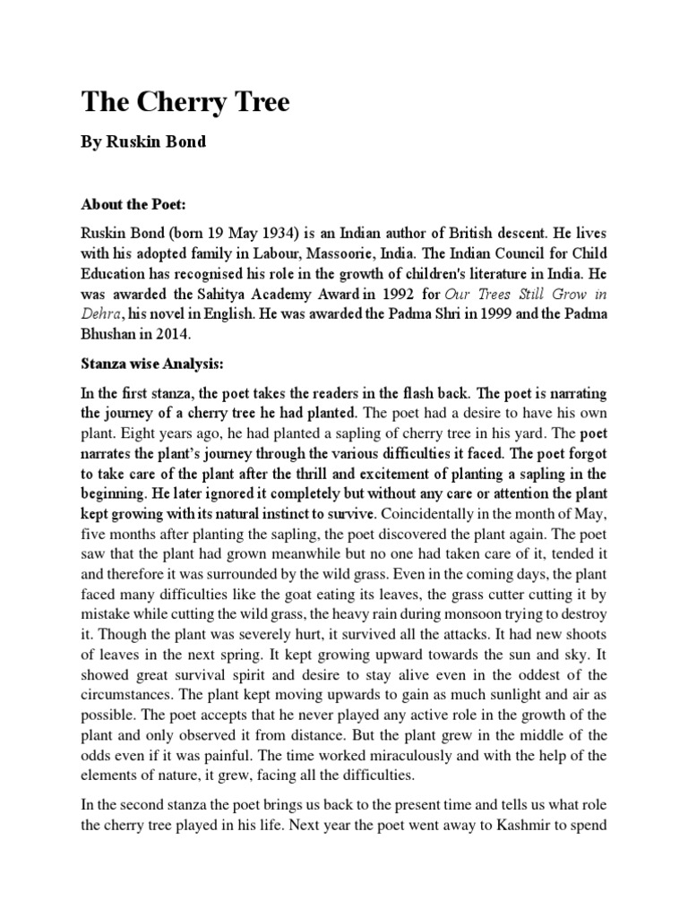 XI 2.1 The Cherry Tree | PDF