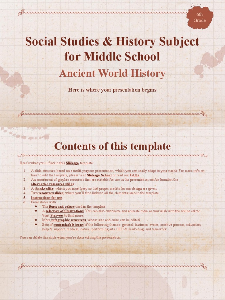 Social Studies & History Subject For Middle School - 6th Grade ...
