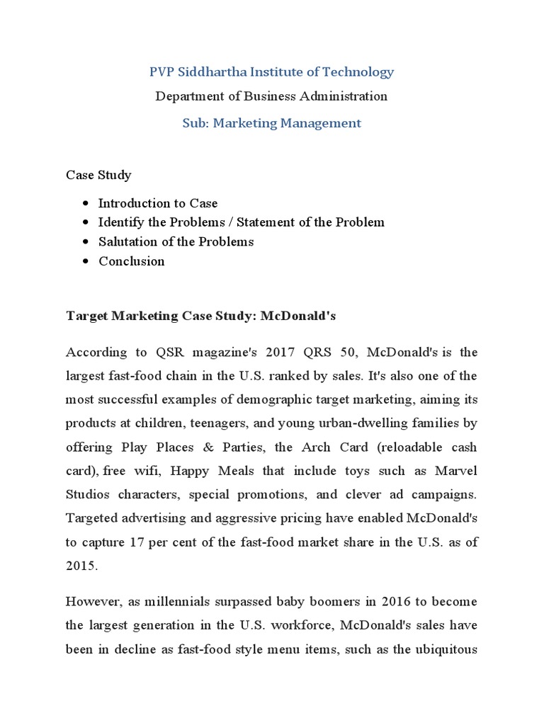 Target Marketing Case Study | PDF