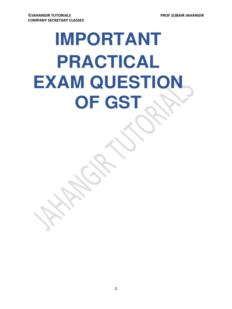 GST Exam Questions for Company Secretaries | PDF | Finance & Money ...