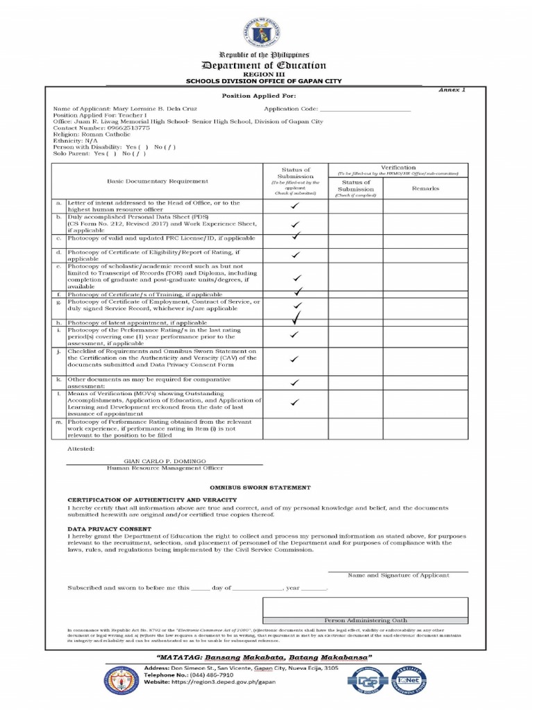 1_Annex-C_Checklist-of-Requirements-with-Omnibus (2) | PDF