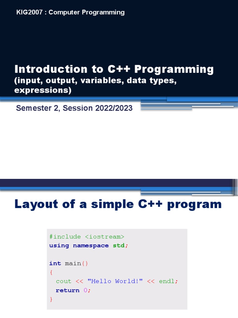 Input Output Variables Data Types Expressions Pdf
