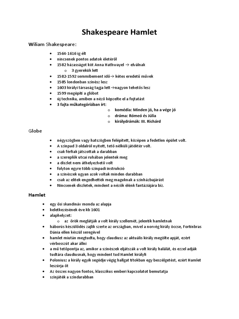 Shakespeare Hamlet | PDF
