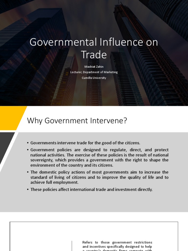 International Business - Governmental Influence On Trade Slide | PDF ...