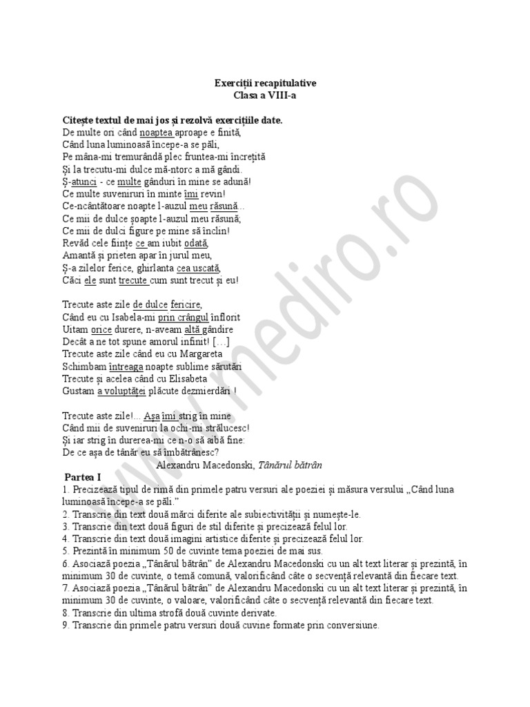 Mediro Exercitii Recapitulative 8 230610 000131 | PDF