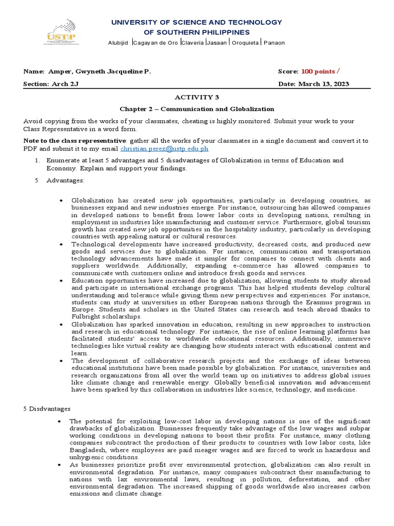 Chapter 2 - Activity 3 | PDF | Globalization | Educational Technology Chapter 2 - Activity 3 | PDF | Globalization | Educational Technology