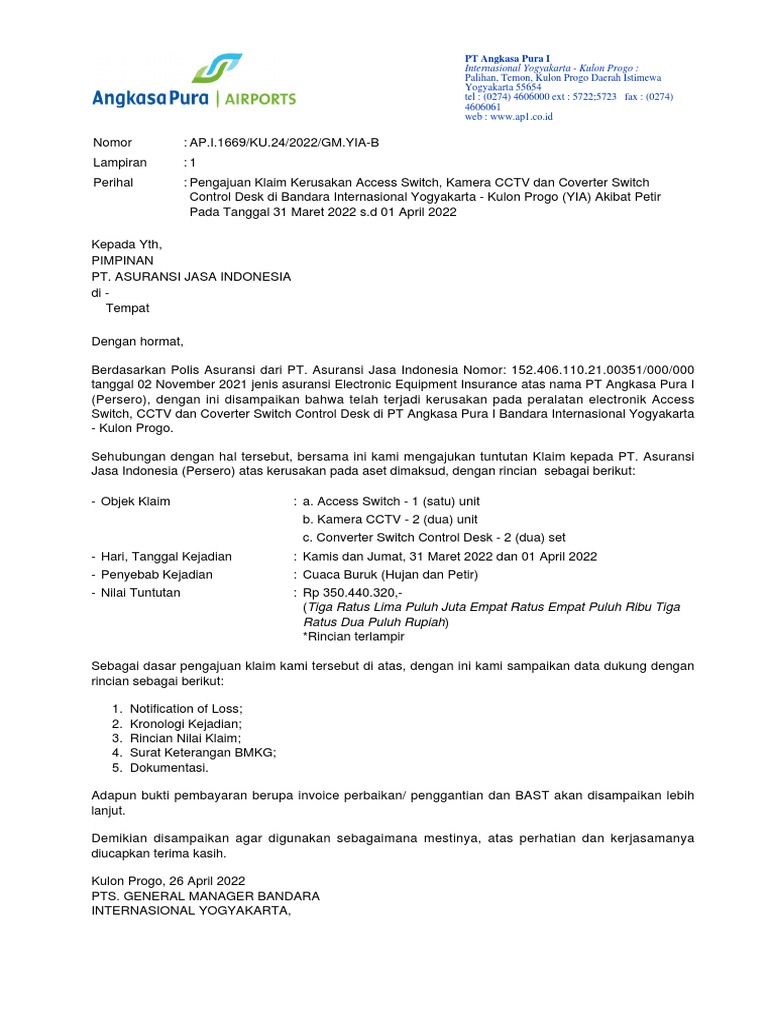 Klaim Kerusakan Peralatan Elektronik | PDF