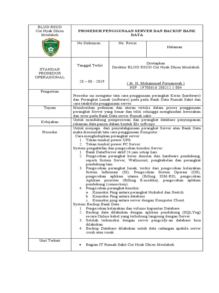 Sop It Server RSCND | PDF