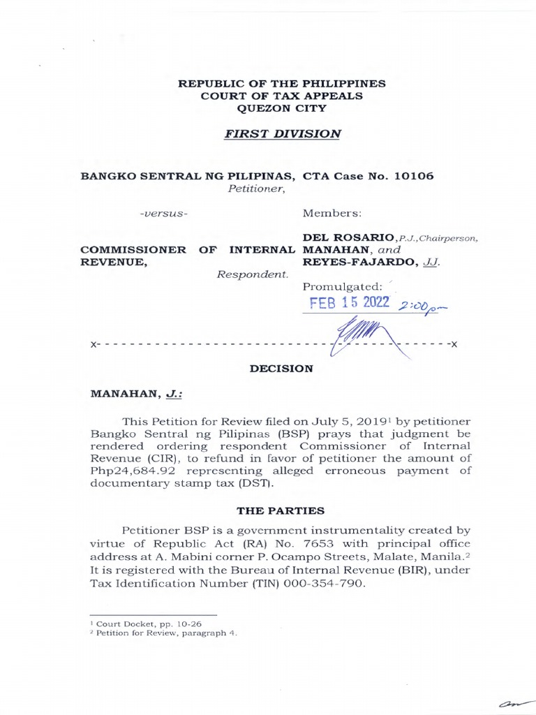 BSP Vs CIR | PDF | Foreclosure | Governance