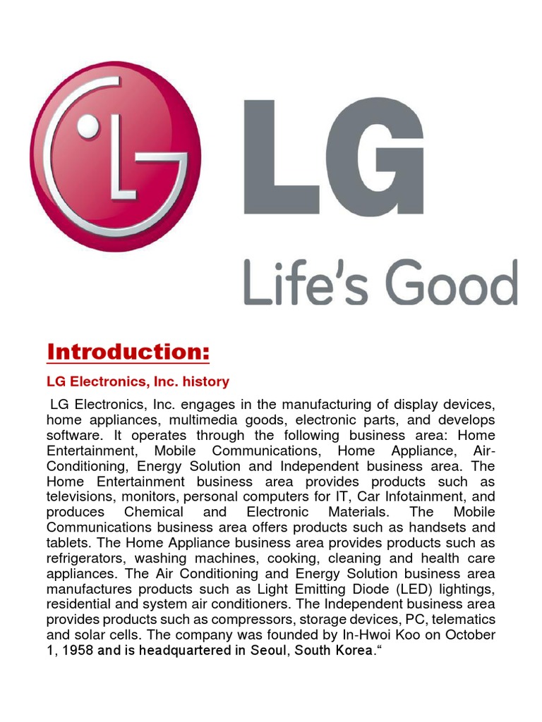 Group 5 (LG Electronics LTD) | PDF